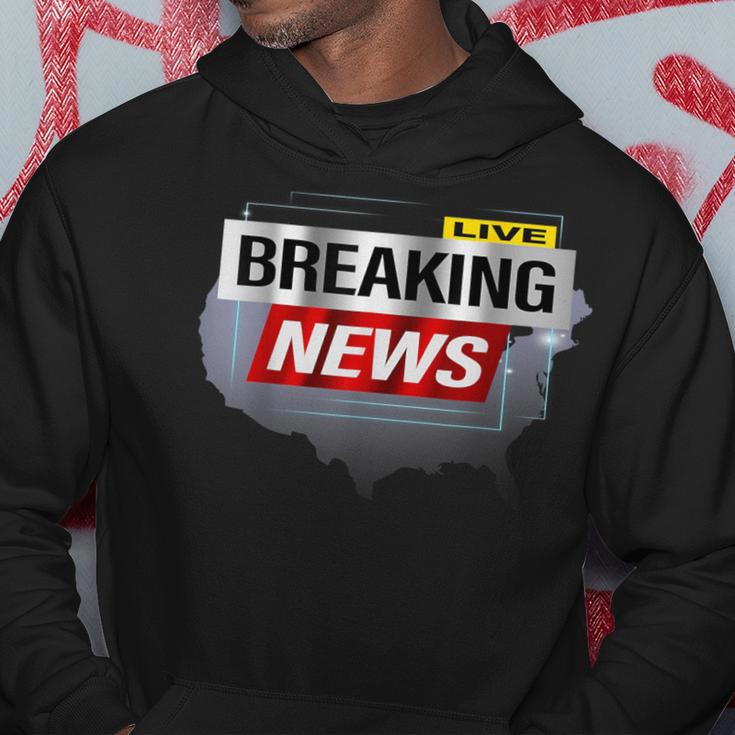 Live Breaking News Broadcast Report Hoodie - Monsterry