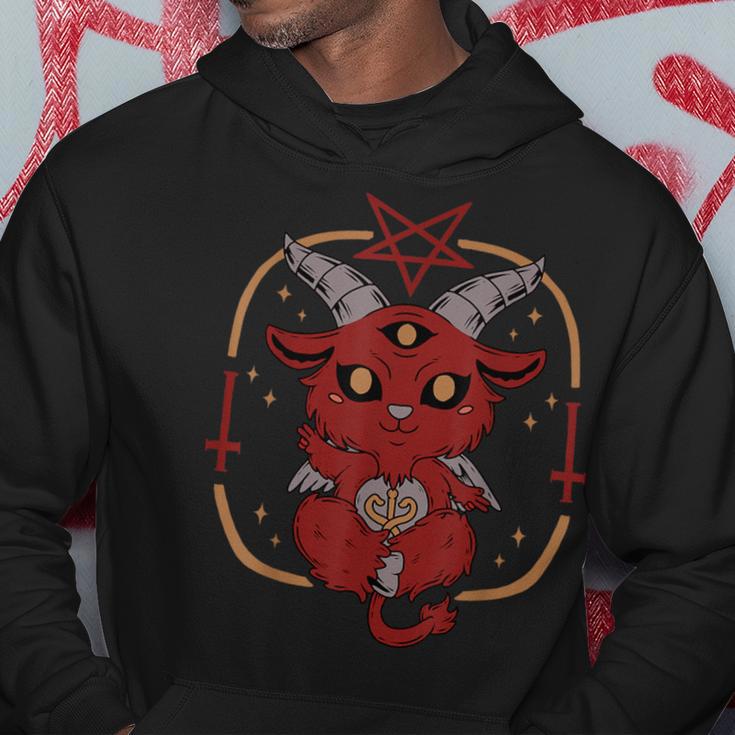 Lucifer Sigil Satan Satanic Goat Cute Goth Baby Baphomet Hoodie | Mazezy