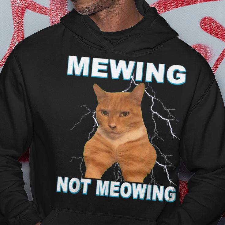 Mewing Not Meowing Cat Meme Feline Hoodie - Monsterry