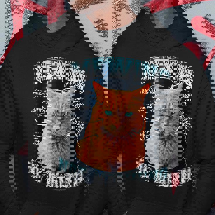 Mewing Not Meowing Cat Meme Joke Looksmax Cat Hoodie - Monsterry