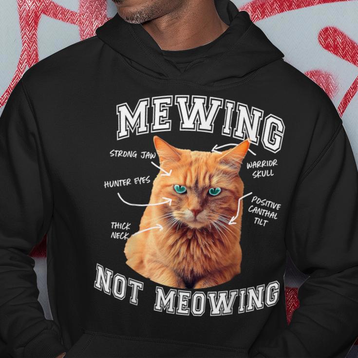Mewing Not Meowing Cat Meme Looksmax Cat Joke Hoodie - Monsterry