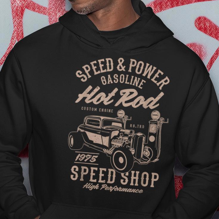 Speed & Power Gasoline Hot Rod Speed Shop Hoodie - Thegiftio
