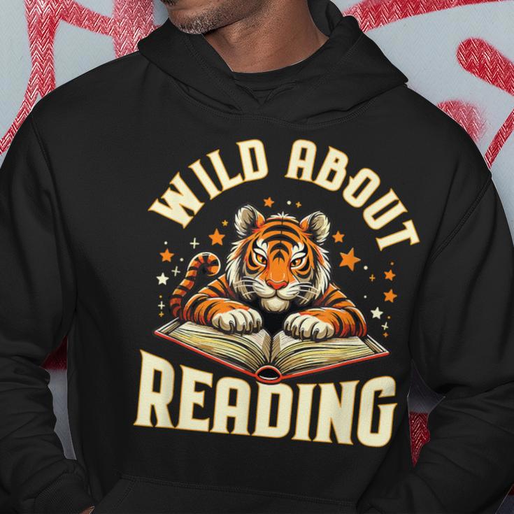 Wild About Reading Tiger For Teachers & Students Hoodie - Monsterry