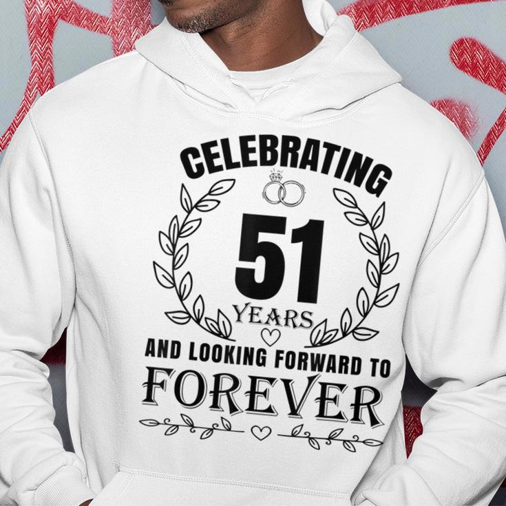 Cute 51St Wedding Anniversary For Couples Married 51 Year Hoodie ...