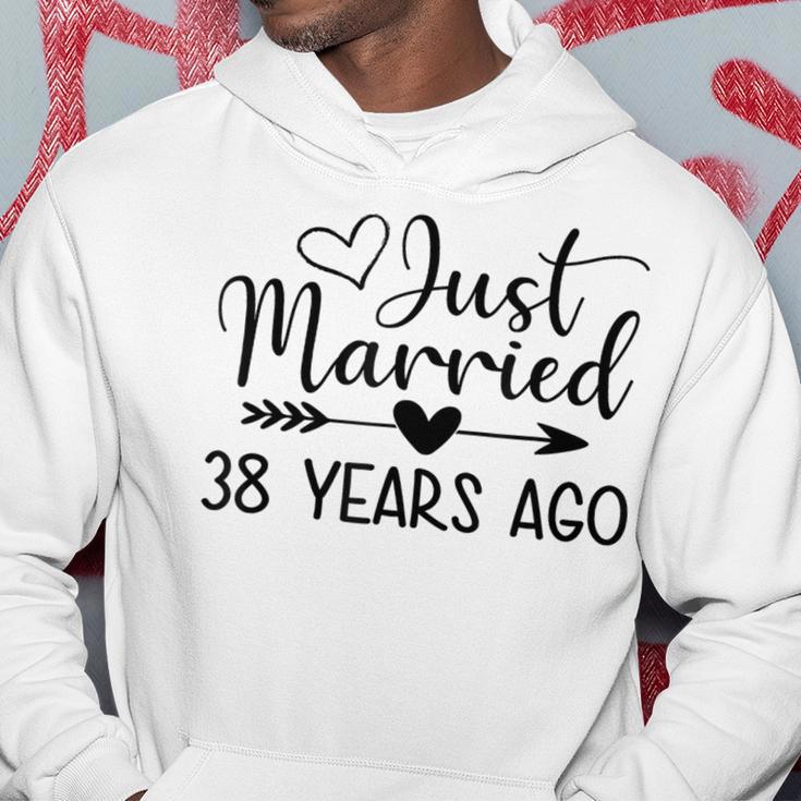 Just Married 38 Years Ago Matching Couple 38Th Anniversary Hoodie ...