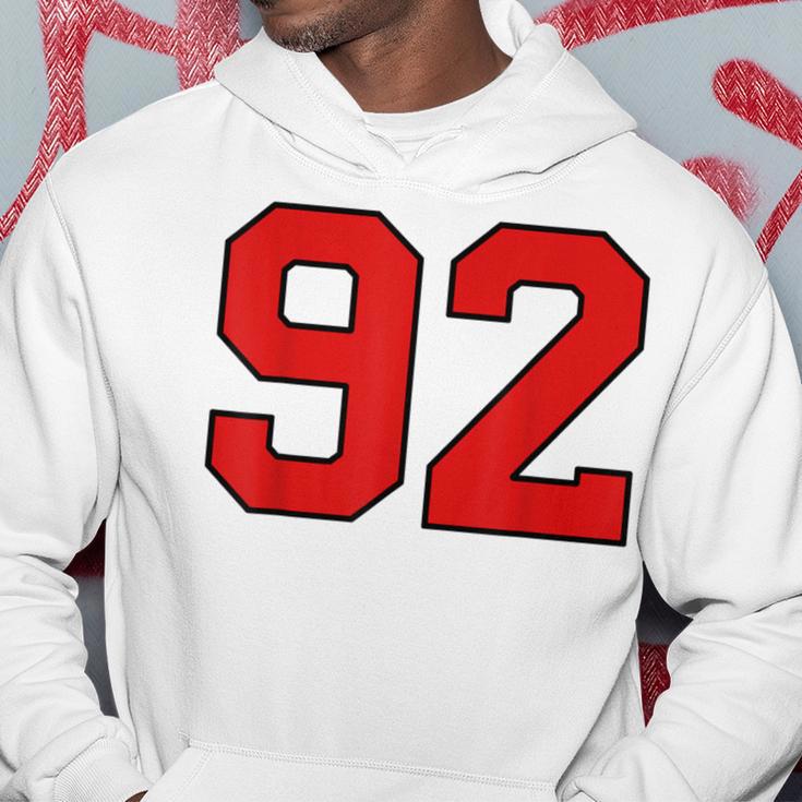 Lucky Number 92 Classic College American Varsity Fan Player Hoodie ...