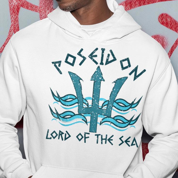 Poseidon Trident Lord Of The Sea Distressed Greek Gods Hoodie - Monsterry