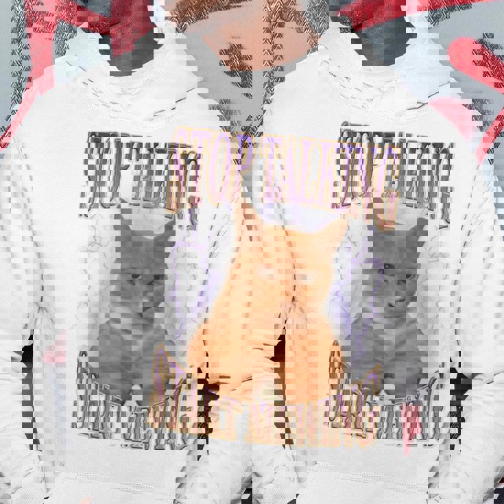 Stop Talking Start Mewing Cat Meme Hoodie - Monsterry