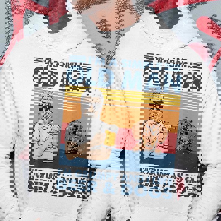 Vintage Grumpy Old Man Like Beer And Dogs Red Dachshund Hoodie - Monsterry