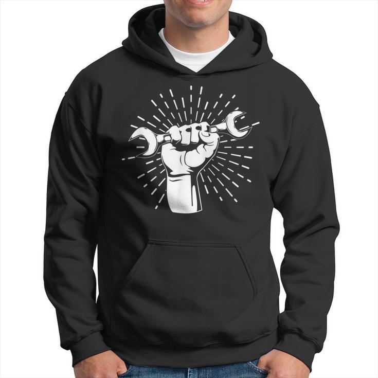 Auto Mechanic Wrench Workshop Car Garage Vehicle Worker Hoodie - Monsterry
