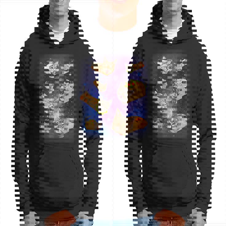 Burrito Cat And Taco Cat Space Galaxy Meme Tacocat Silly Hoodie | Mazezy