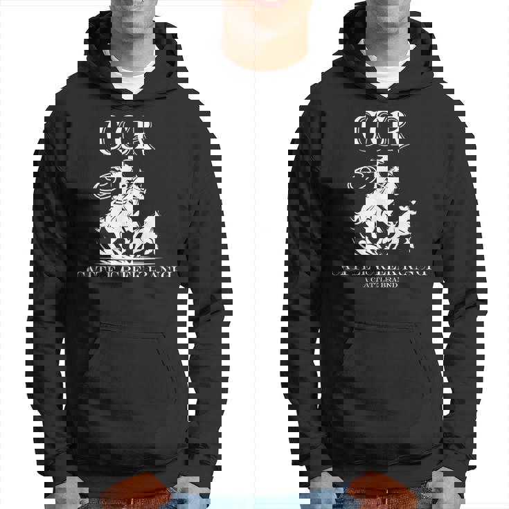 Cattle Creek Roping White Logo Men's T-shirt Back Print | Mazezy