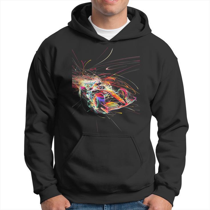 Formula Racing Open Wheel Race Car On Racing Track Hoodie - Monsterry