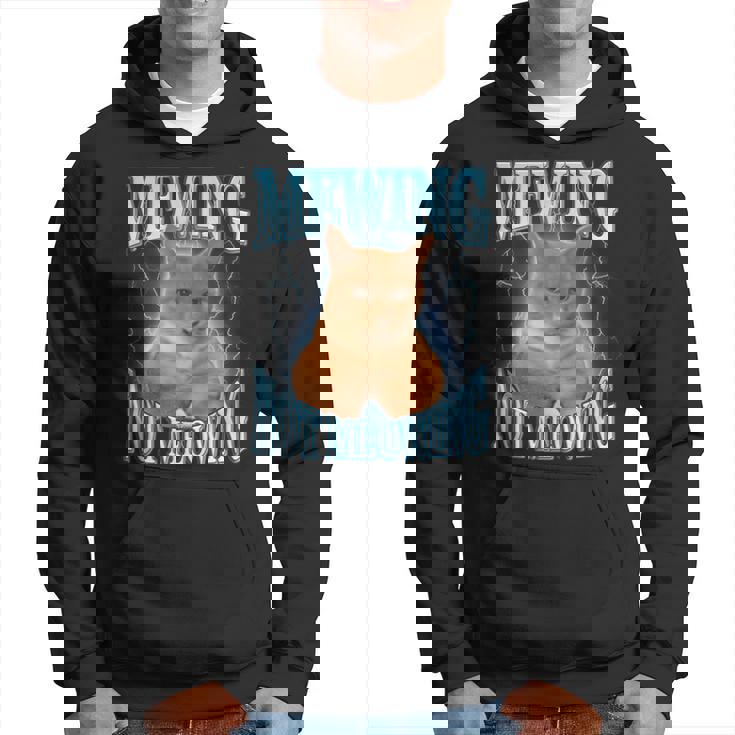 Cat Meme Mewing Looksmax Meowing Cat Trend Hoodie - Monsterry