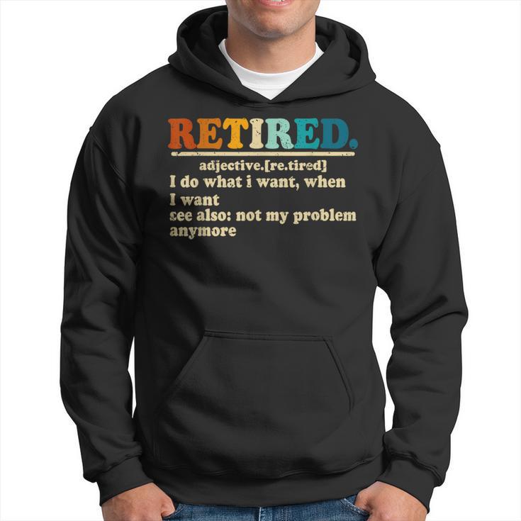 Retired Definition Vintage Hilarious Retirement Saying Hoodie ...