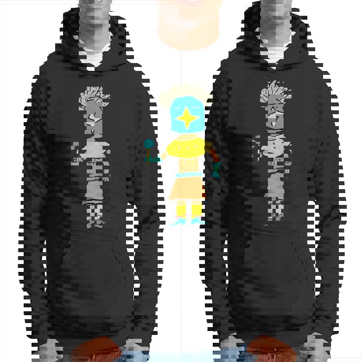 Hopi Doll Blue Star Kachina Hoodie - Monsterry