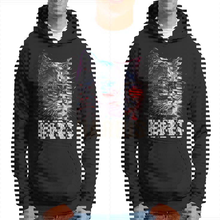Kamala Harris For President 2024 Cat Graphic Hoodie - Monsterry