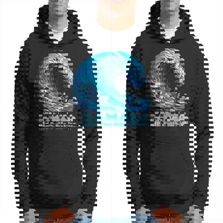 Kamala Harris For President Blue Wave Surfing Cats 2024 Hoodie - Monsterry