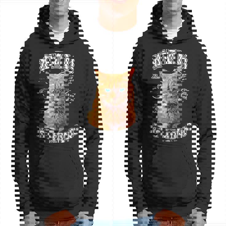 Mewing Not Meowing Cat Meme Looksmax Cat Joke Hoodie - Monsterry