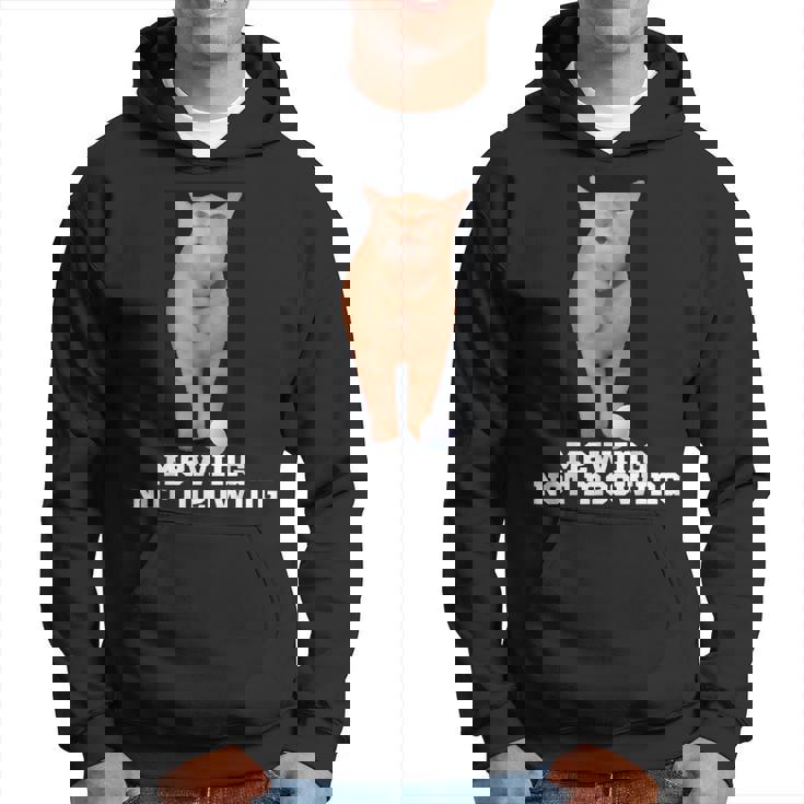 Mewing Not Meowing Meme Cat Meme Internet Memes Joke Hoodie - Monsterry