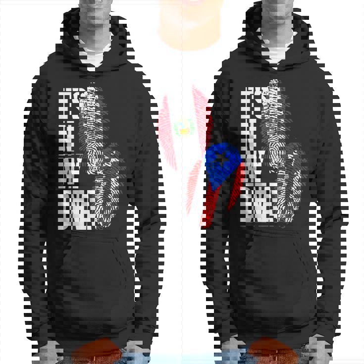 Peruvian And Puerto Rican Dna Flag Heritage Hoodie - Monsterry DE