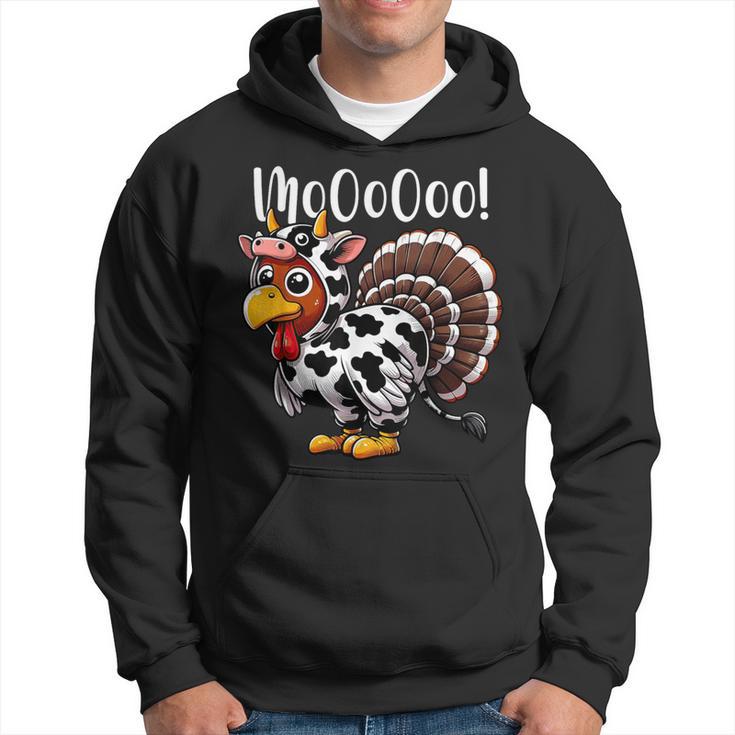 Turkey Moo Cow Costume Thanksgiving Turkey Day Hoodie - Monsterry