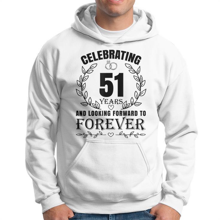 Cute 51St Wedding Anniversary For Couples Married 51 Year Hoodie ...