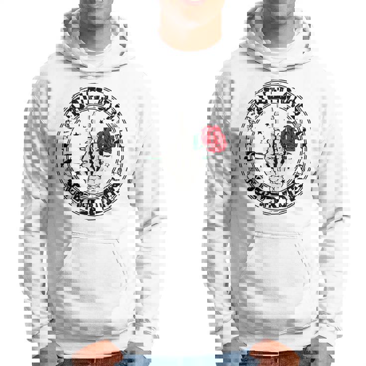 Skeleton Hand Middle Finger Love Never Dies Valentine Hoodie - Monsterry