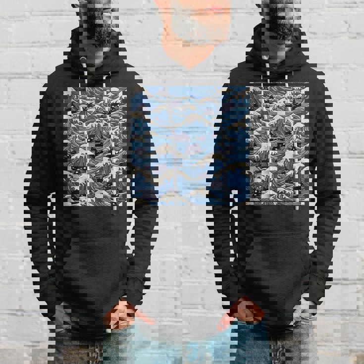 Blue Wave Cat Ladies For Kamala Harris President 2024 Hoodie - Monsterry