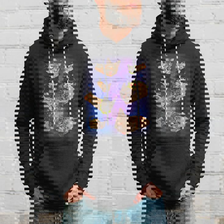 Burrito Cat And Taco Cat Space Galaxy Meme Tacocat Silly Hoodie | Mazezy