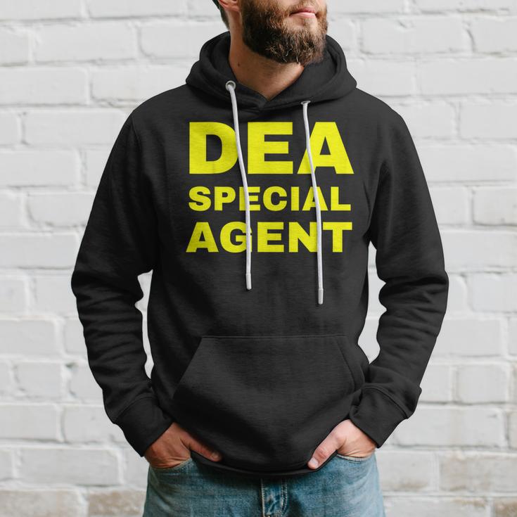 Dea Special Agent Uniform Front Side Yellow Text On Duty Hoodie - Monsterry