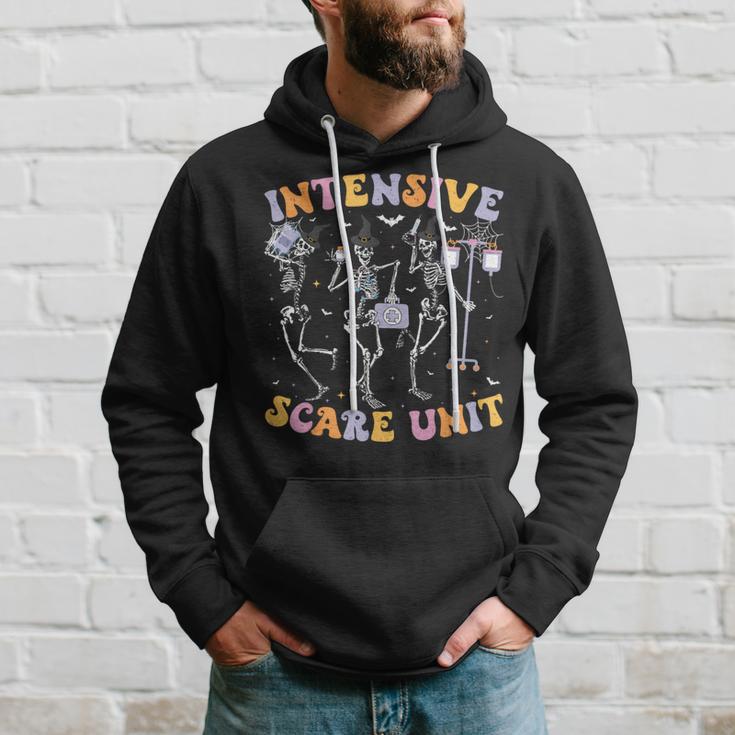 Halloween Intensive Care Scare Unit Skeleton Icu Nursing Hoodie | Mazezy