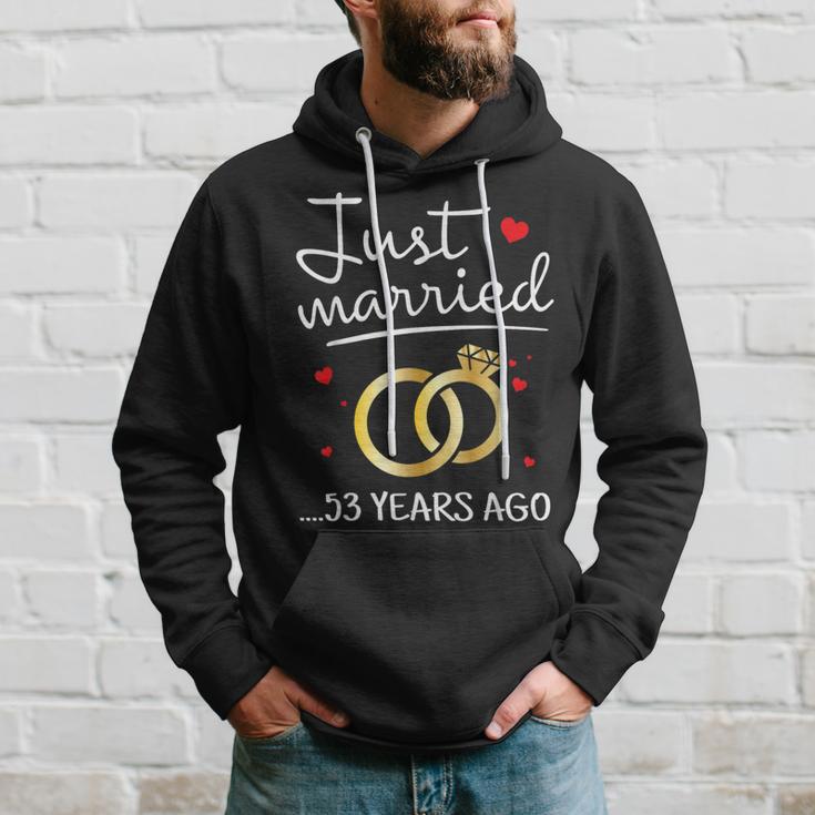 Just Married 53 Years Ago Couple 53Rd Anniversary Hoodie - Monsterry