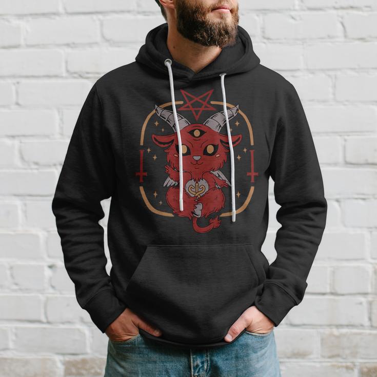 Lucifer Sigil Satan Satanic Goat Cute Goth Baby Baphomet Hoodie | Mazezy