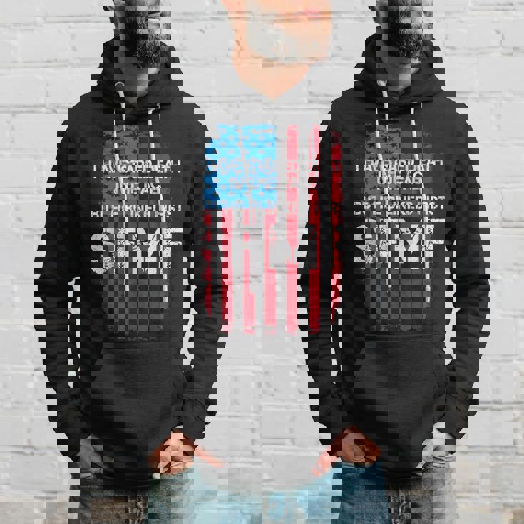 Military Pride Sfmf Slang Us Flag Stared Down Death Hoodie - Monsterry