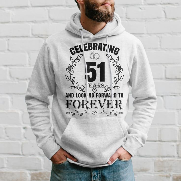 Cute 51St Wedding Anniversary For Couples Married 51 Year Hoodie ...