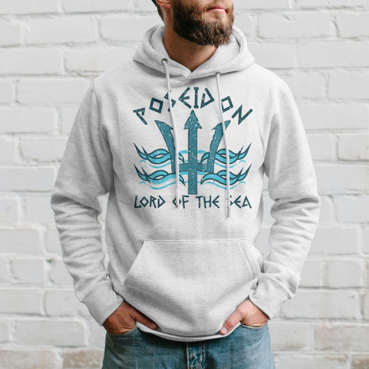 Poseidon Trident Lord Of The Sea Distressed Greek Gods Hoodie - Monsterry