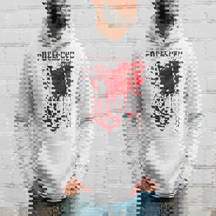 Problem Solved Bloody Blood Stained Blood Splatter Hoodie - Seseable