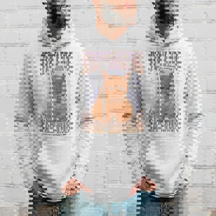 Stop Talking Start Mewing Cat Meme Hoodie - Monsterry