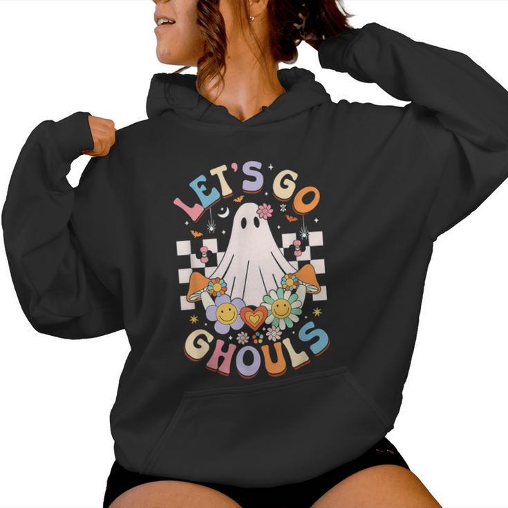 Let's Go Ghouls Halloween Ghost Outfit Costume Retro Groovy Women ...