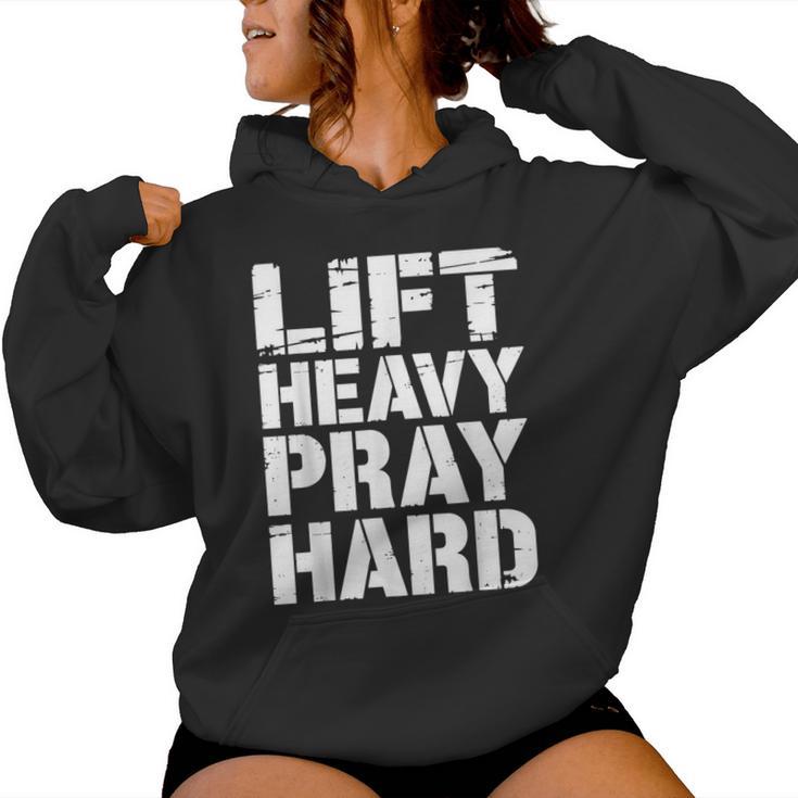 Lift Heavy Pray Hard Gym Christian Lifting Bodybuilder Women Hoodie ...