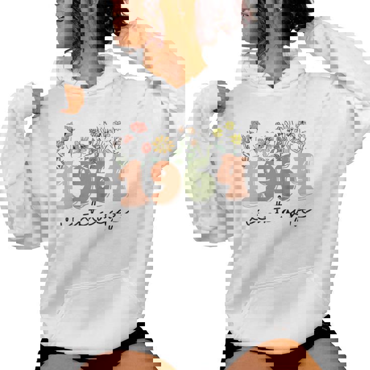 60 Years Old Vintage 1964 60Th Birthday Wildflower Women Women Hoodie - Monsterry