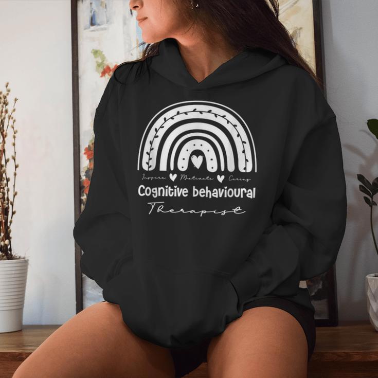 Cognitive Behavioural Therapy Boho Rainbow Therapist Cbt Women Hoodie ...