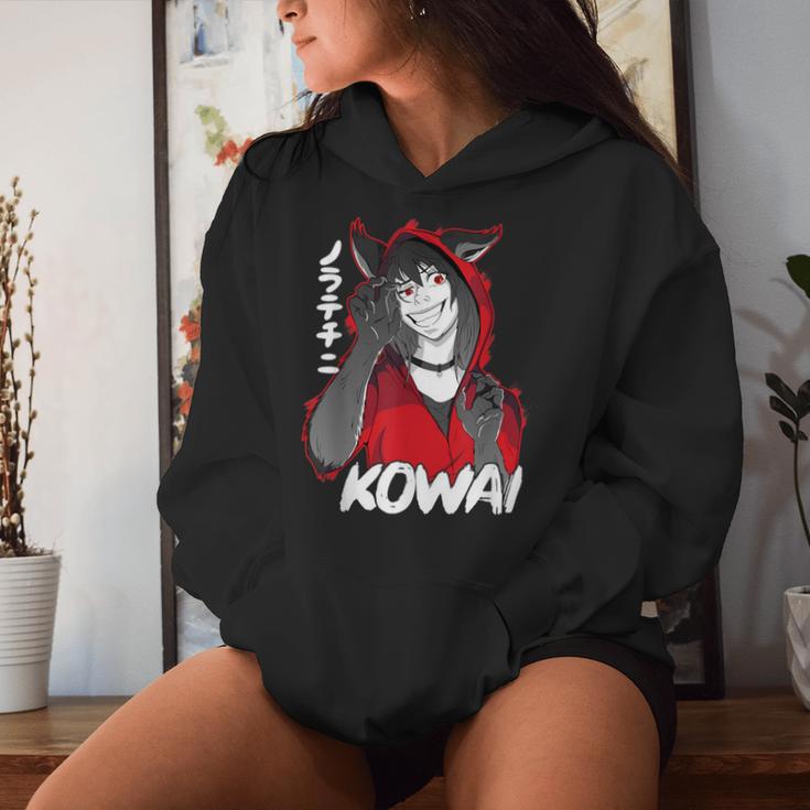 Yandere Girl Anime Waifu Material Werewolf Red Riding Hood Women Hoodie ...