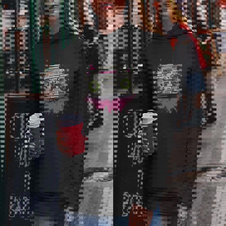 80S 90S Nostalgic Retro-Boombox Bringing Throwback-Memories Women Hoodie - Monsterry