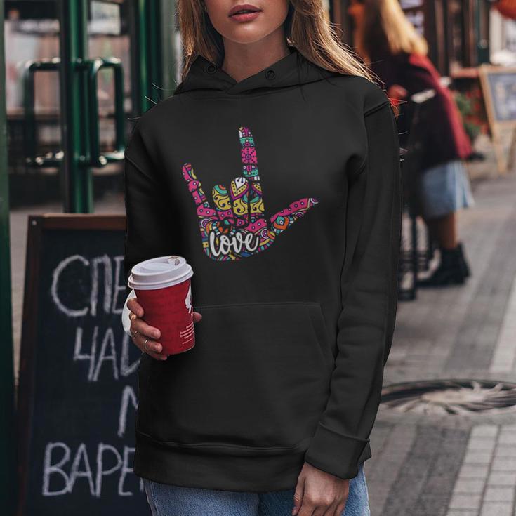 Asl Sign Language I Love You American Sign Language Women Hoodie ...