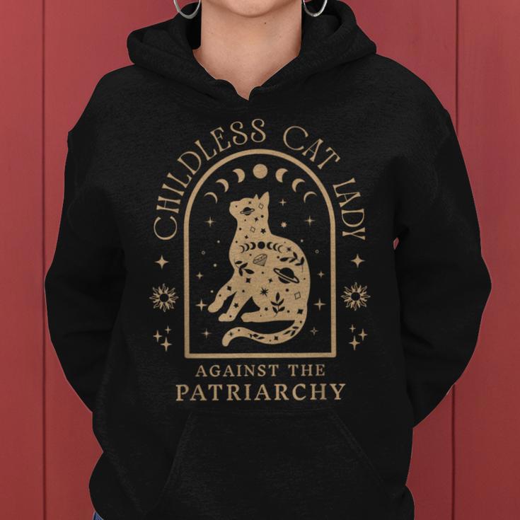 Childless Cat Lady Against Patriarchy Feminist Cat Owner Women Hoodie ...