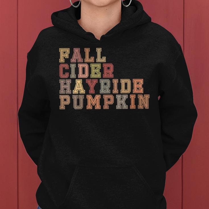 Falltitched Words Cute Fall Fall List Pumpkin Hayride Women Hoodie ...