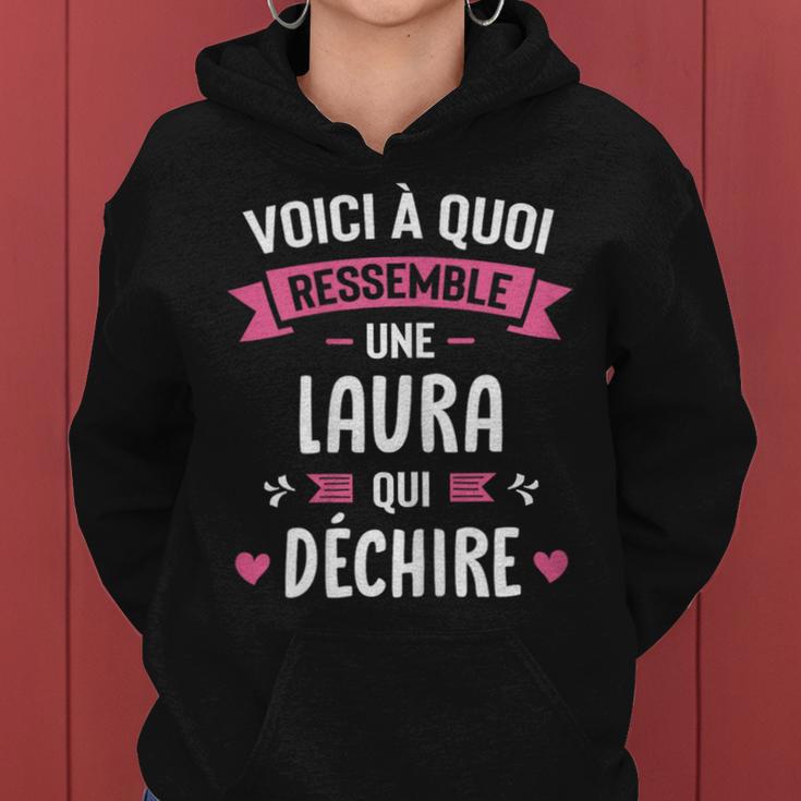 Humour Cadeau Personnalisé Prénom Laura Qui Déchire Sweat à capuche ...
