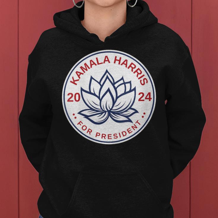 Lotus Flower Kamala Harris For President 2024 Women Hoodie - Seseable